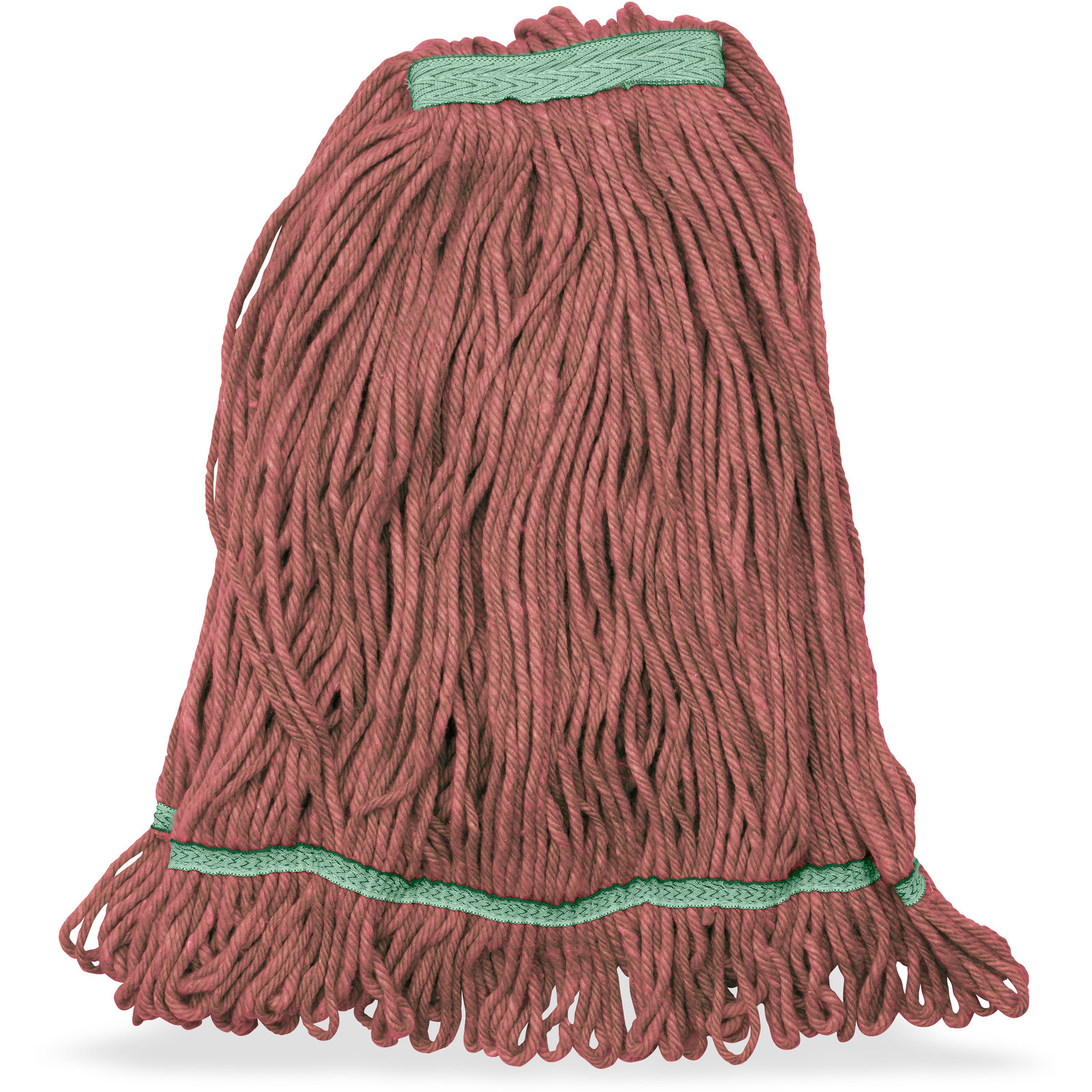 369320M05 - ANTI-MICROBIAL MED RED LOOPED-END MOP W/GREEN BAN ...