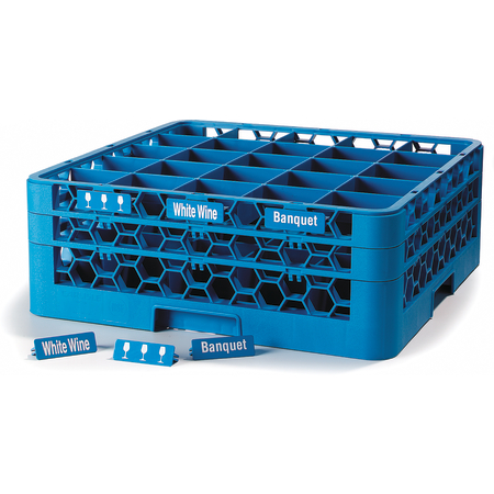 RG16-214 - OptiClean™ 16-Compartment Divided Glass Rack with 2 ...