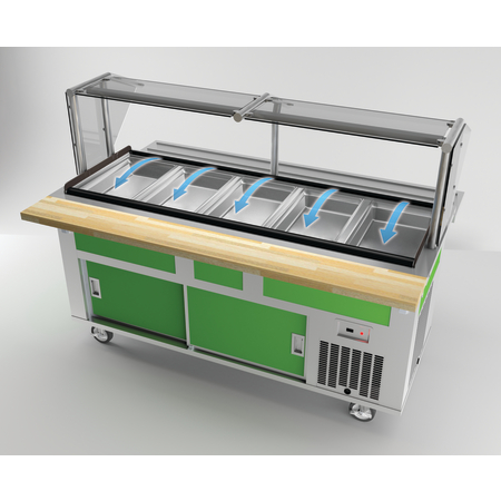 DXP5CB - DineXpress® Cool Breeze Cold Food Counter - 5 Well 74" L x 28 ...