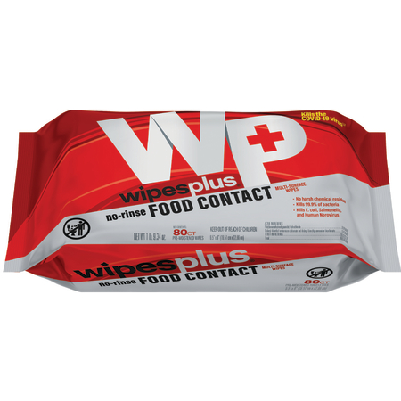 37608 - WipesPlus® 80ct No-Rinse Food Contact Multi-Surface Wipes ...